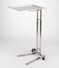 Pedigo Mayo Stand, Stainless Steel, 3 Wheels, 36"-62" - Medex Supply