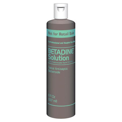 Betadine Solution 8 oz Flip Top 10% Povidone Iodine 8oz/Bottle, - Medex ...