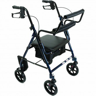 Roscoe ProBasics Aluminum Transport Rollator, 8-inch Wheels, Blue ...