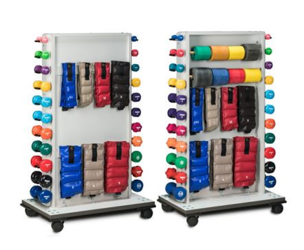 Mobile Cuff Weight/Dumbbell and Band Rack, Maple - Medex Supply