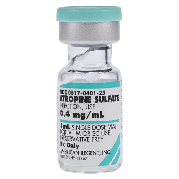 Atropine Sulfate Inj SDV 0.4mg/ml 1ml 25/bx - Medex Supply