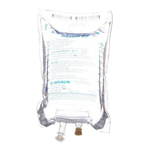 IV Injection Solution Sodium Chloride 0.45% 500mL Excel IV Bag ...