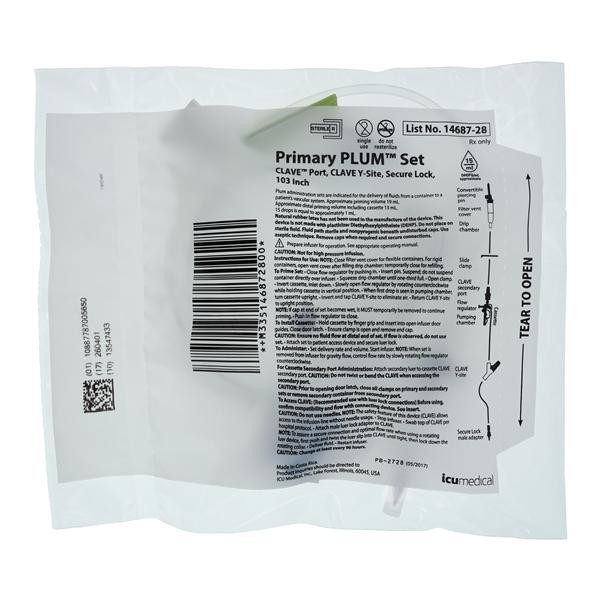 Primary Plum Set, Clave Secondary Port, Clave Y-Site, Secure Lock, 103 ...