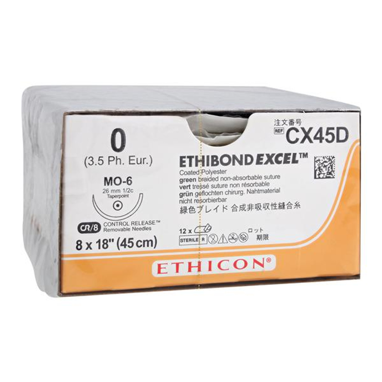 Ethibond Excel Suture 0 8-18" Polyester Braid MO-6 Green 12/Bx - Medex Supply