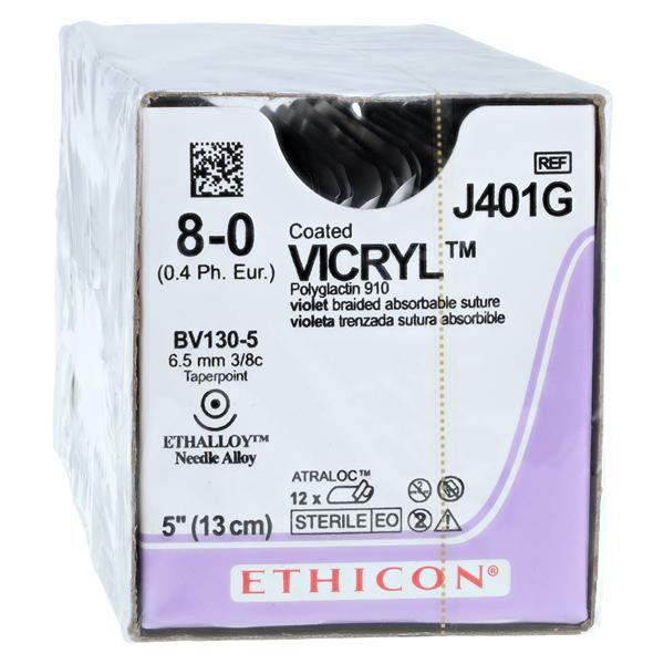 Vicryl Suture 8-0 5" Polyglactin 910 Braid BV130-5 Violet 12/Bx - Medex ...