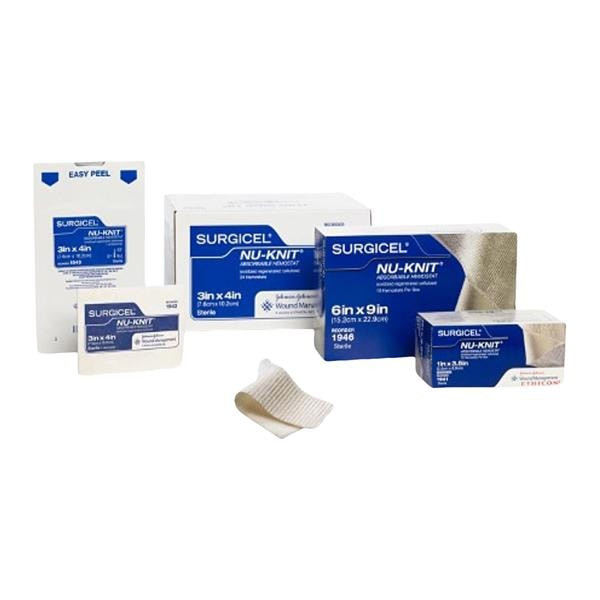 Surgicel NU-KNIT Hemostat, 3x4 inches, 24/Box - Medex Supply