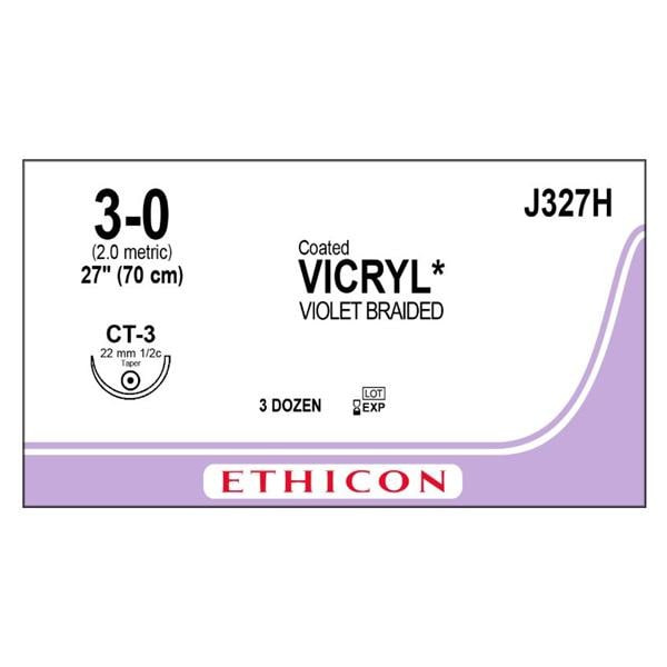 Vicryl Suture 3-0 27" Polyglactin 910 Braid CT-3 Violet 36/Bx - Medex ...