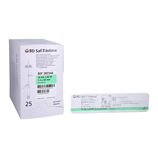 Saf-T-Intima IV Catheter Safety 18 Gauge 1" Green Closed End - Medex Supply