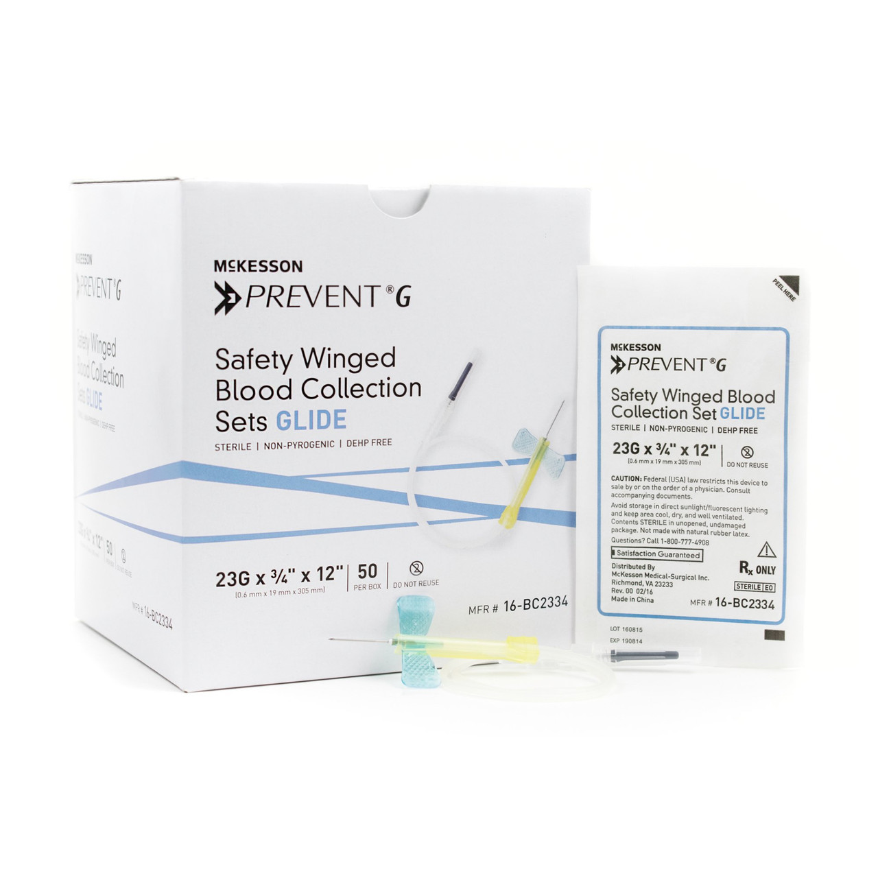 McKesson Prevent G Blood Collection Set 23 Gauge 3/4 Inch Needle Length ...