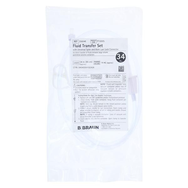 Fluid Transfer Set 32" Distal Luer Slip Connector Universal Proximal ...