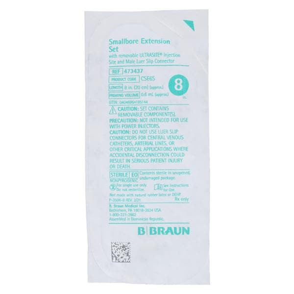 IV Extension Set Needleless 8" Spin-Lock Male Luer Slip Connector 100 ...