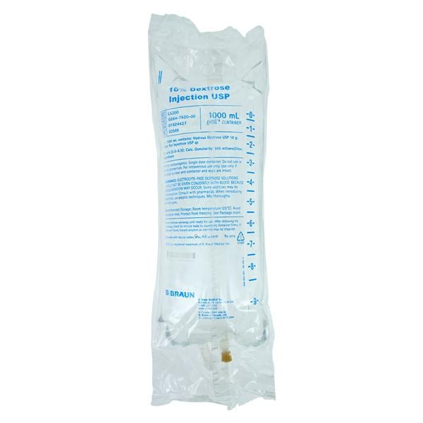 Injection Solution Dextrose 10%/Water 1000mL Excel IV Container 12/Ca ...