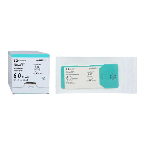 Nonabsorbable Suture with Needle Novafil Polybutester P-10 3/8 Circle ...