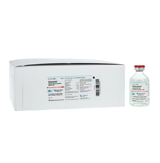 Xylocaine w/Epinephrine Injection 2% 1:100,000 MDV 50mL 25/BX - Medex ...