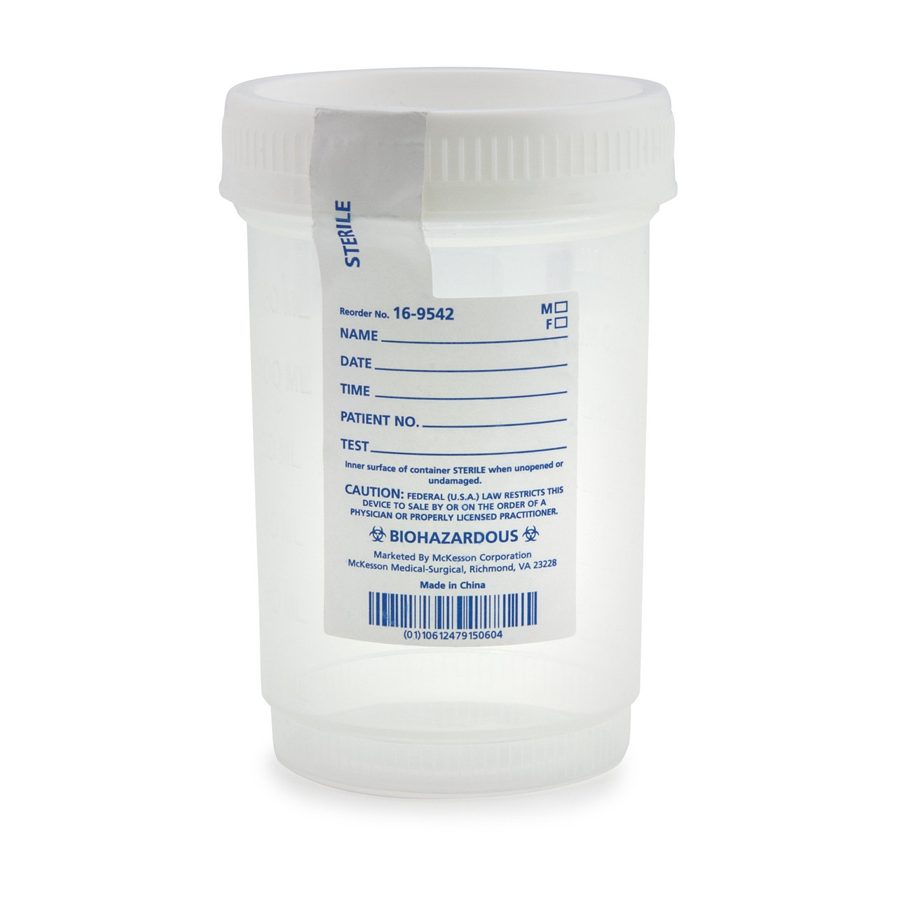 Specimen Container for Pneumatic Tube Systems McKesson 120 mL (4 oz ...
