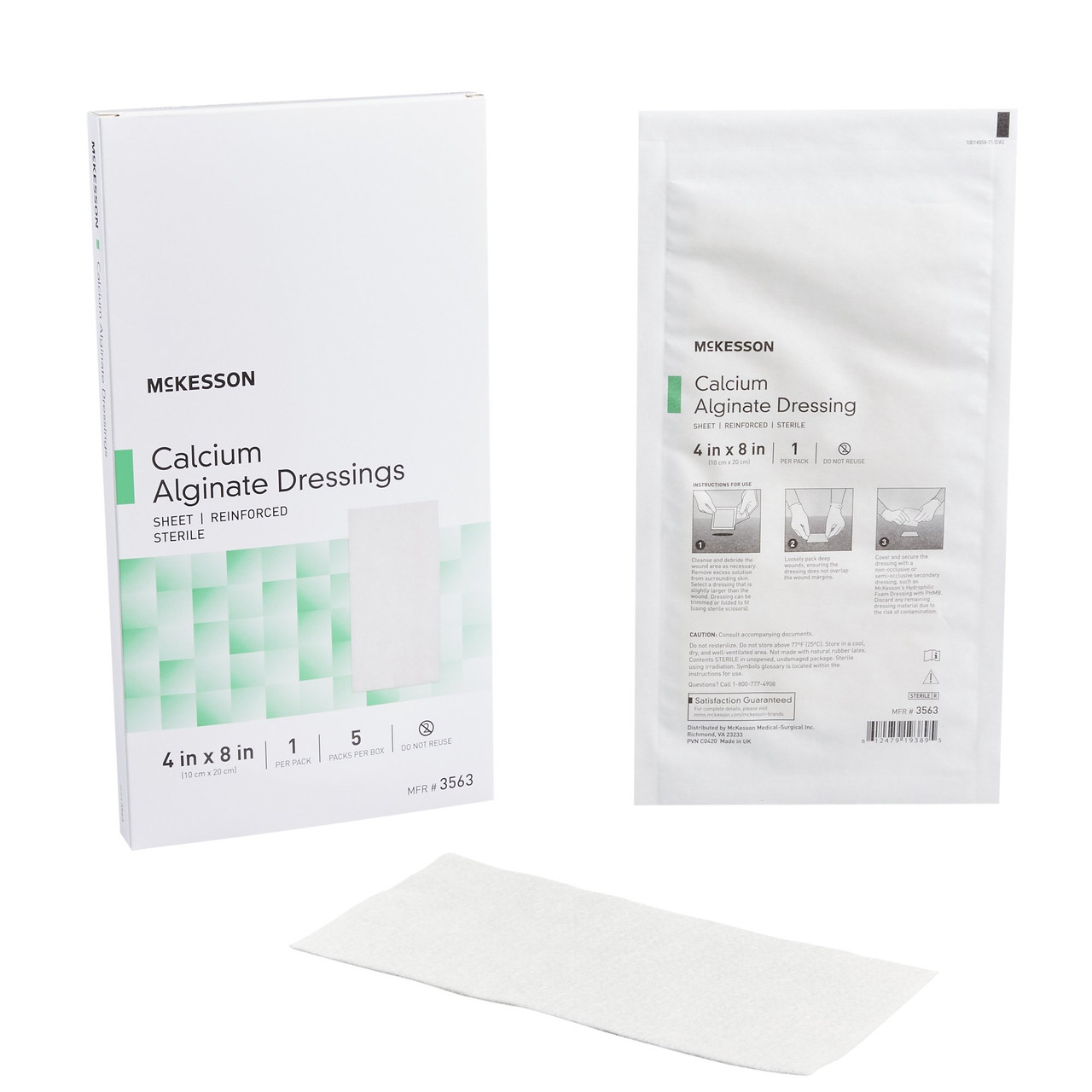 Alginate Dressing McKesson 4 X 8 Inch Rectangle - Medex Supply