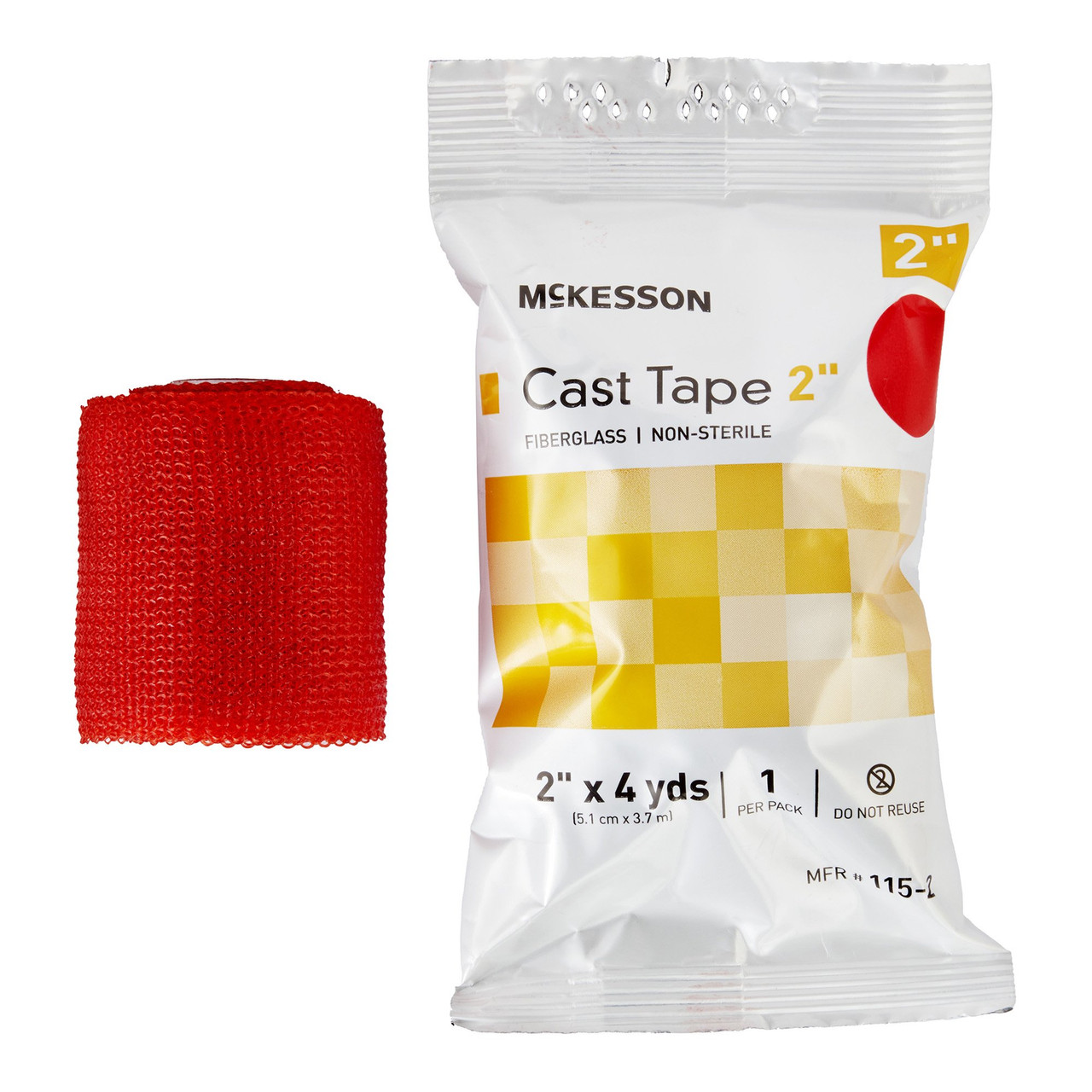 Cast Tape McKesson 2 Inch X 12 Foot Fiberglass Red - Medex Supply
