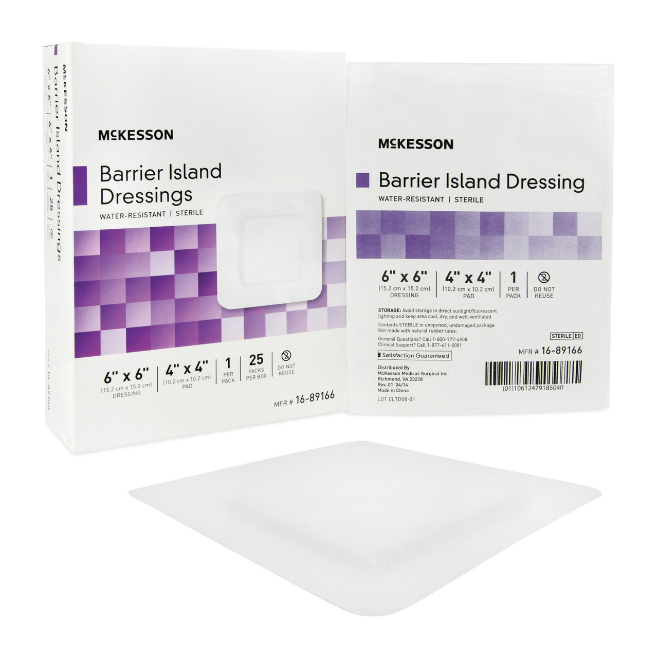 Barrier Island Composite Dressing McKesson 6 X 6 Inch Square Sterile ...
