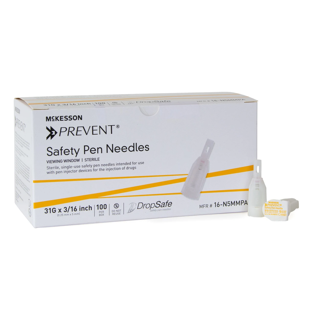 Safety Insulin Pen Needle McKesson 31 Gauge 5 mm Length Automatic ...
