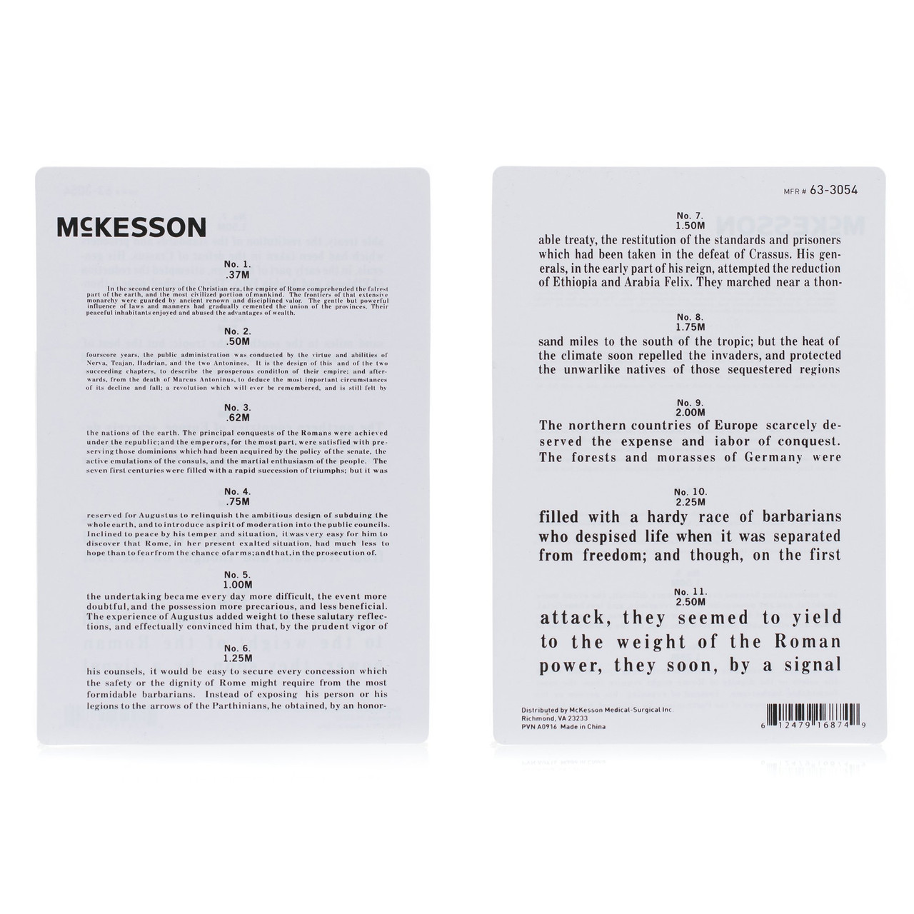 Vision Screening Card McKesson 12 Inch Distance Near Vision Testing ...