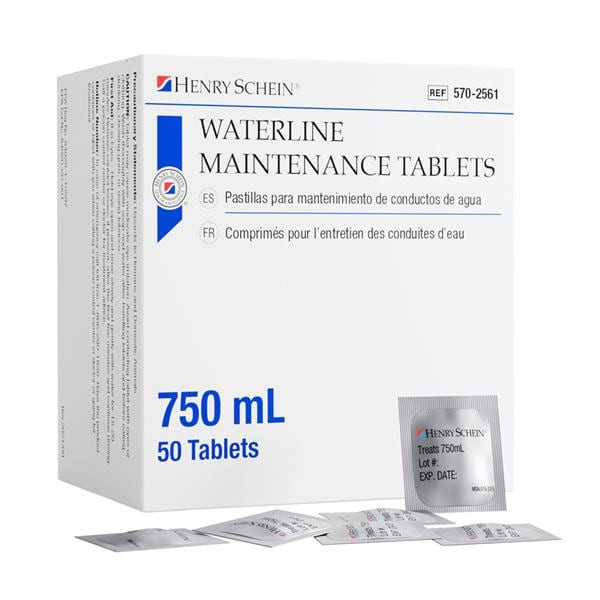 Henry Schein Waterline Cleaning Tablets 750 mL 50 / Box 50/Bx, HS50 ...