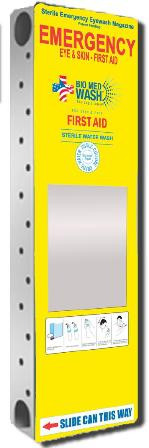 Bio Med Wash Eye Wash Magazine Wall Dispenser With 24 7oz White cans ...