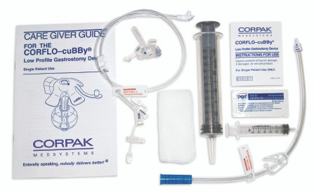 CorFlo Gastrostomy Feeding Tube Kit, 16 FR, 5 cc, 2.0cm Cubby, Each ...
