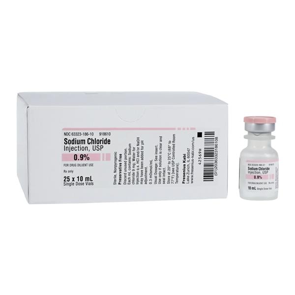 Sodium Chloride Injection 0.9% PF SDV 10mL 25/Package - Medex Supply