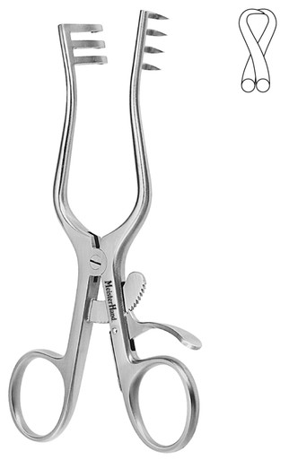 Meisterhand Weitlaner Retractor, 5-1/2" (14 Cm), Blunt, 3 X 4 Teeth ...