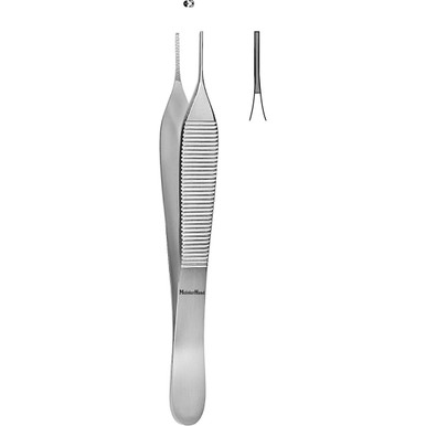 Meisterhand Adson Tissue Forceps 1 X 2 Teeth, 4-3/4" (120mm), Cross ...