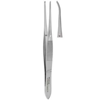 Iris Tissue Forceps, 4-1/8, Half Curved, 1X2 Teeth, V918-788 - Medex Supply