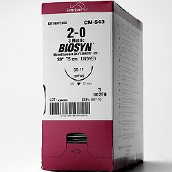 Biosyn monofilament absorbable sutures - size: 4-0, length: 30 in (75 ...