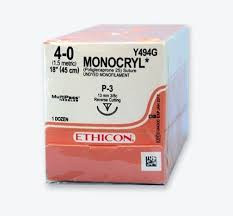 Ethicon Monocryl Absorbable Suture, Reverse Cutting, 3/8 Circle, 13mm ...