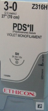 Ethicon PDS II Suture, 3-0, Violet, 27", CT-1 Taper, 36/bx - Medex Supply