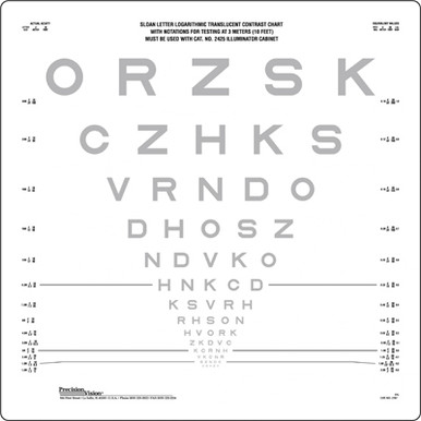 Good-Lite Sloan Letters Low Contrast Chart, 5% Contrast - Medex Supply