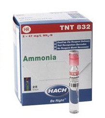 Hach Ammonia TNTplus, High Range, 2 - 47 mg/L NH3-N, 25 Tests/pack ...