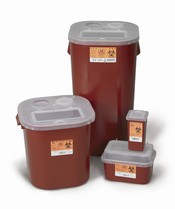 Stackable Sharps Container, 1 Quart, Red - Medex Supply