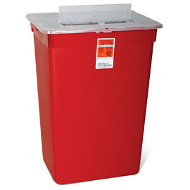 Medline Biohazard Sharps Container, Red, 10 Gallons - Medex Supply