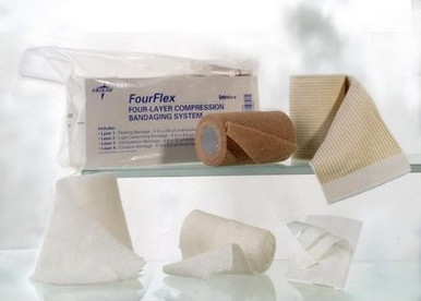 Medline FourFlex Four Layer Compression Bandage System, Single Kit ...