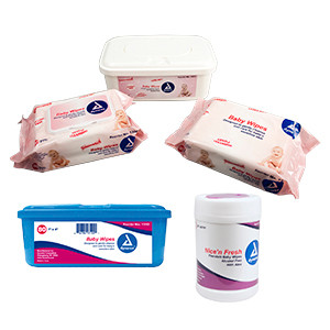 Dynarex Baby Wipes, UnScented tub, 7" x 8", 12pc/pk,80 pks/cs - Medex ...