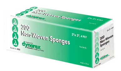 Dynarex Non-Woven Sponge, Non-Sterile, 3" x 3", 4 Ply, 4000/cs - Medex ...