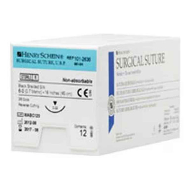 Suture 6-0 18" Silk Braid C-22 Black 12/bx - Medex Supply