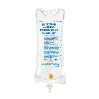 IV solution Dextrose 5%/Sodium Chloride 0.45% 1000ml bg - Medex Supply