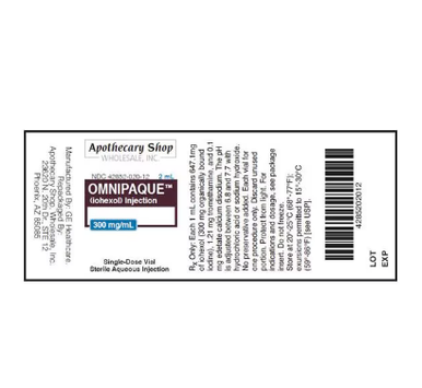 Omnipaque Injection 300mg/mL PlusPak Bottle 100mL 10Bt/Bx - Medex Supply