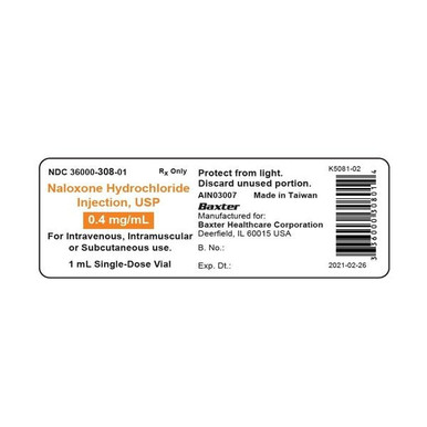 Naloxone HCl Injection 0.4mg/mL SDV 1mL 10/Bx - Medex Supply