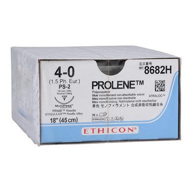 Prolene Suture 4-0 18" Polypropylene Monofilament PS-2 Blue 36/Bx ...