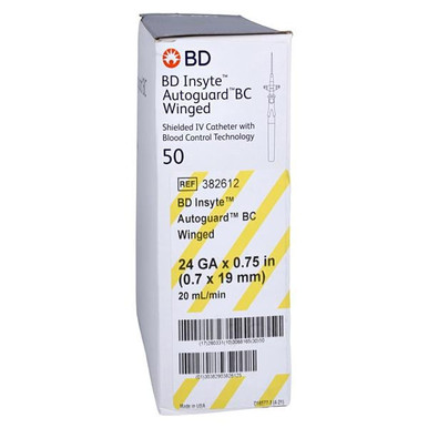 Insyte Autoguard IV Catheter Shielded 24 Gauge 3/4" Yellow - Medex Supply