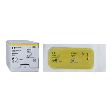 Surgigut Suture 6-0 18" Plain Gut Monofilament HE-1/HE-1 Undyed 12/Case ...