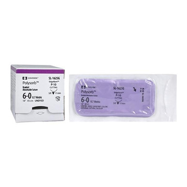 Polysorb Suture 6-0 18" Polyester Braid P-10 Undyed 12/Case - Medex Supply