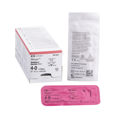 Absorbable Suture with Needle Biosyn Polyester P-12 3/8 Circle ...